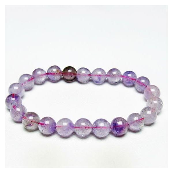 ◆ポイント3倍！春を慈しむ桜模様フェア開催中◆■商品名セイクリッドセブン（スーパーセブン） ブレスレット■天然石名セイクリッドセブン（スーパーセブン）■サイズ粒直径:約9mm(±0.5mm) 　内周:約165mm(±5mm)■重量22.9g...