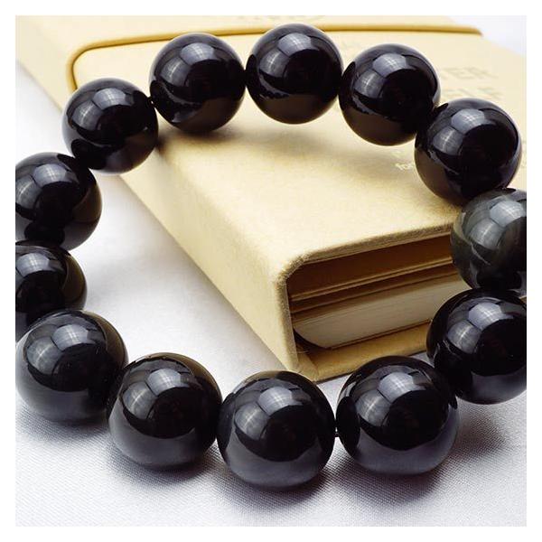 ■商品名オブシディアン ブレスレット 16mm ■天然石名オブシディアン ■サイズ内周:約160mm(±0.5mm)　粒直径:約16mm(±0.5mm)　■重量65.8g■商品番号911-81オブシディアンブレスレット