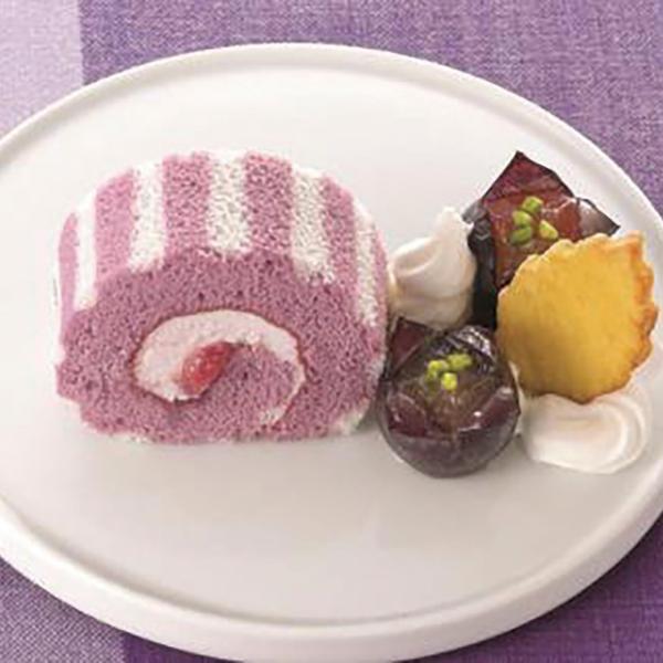 巨峰の濃縮果汁を使ったクリームにジュレを合わせふんわり軽いスポンジで巻き上げました。◇最終加工地：日本◇主要原材料：全卵(国内製造)、乳等を主要原料とする食品、砂糖、小麦粉、ぶどう濃縮果汁、卵白加工品、油脂加工品、加糖全卵、水あめ、レモン果...