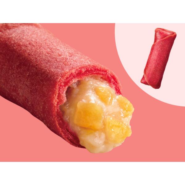 りんごとカスタードをバランスよく配合した餡を、鮮やかな赤色の皮で包んだインパクト抜群のスイーツロールです。◇最終加工地：日本(埼玉)◇主要原材料：りんごプレザーブ、小麦粉、マーガリン、砂糖、全卵、植物油脂、乳等を主要原料とする食品、粉末状小...