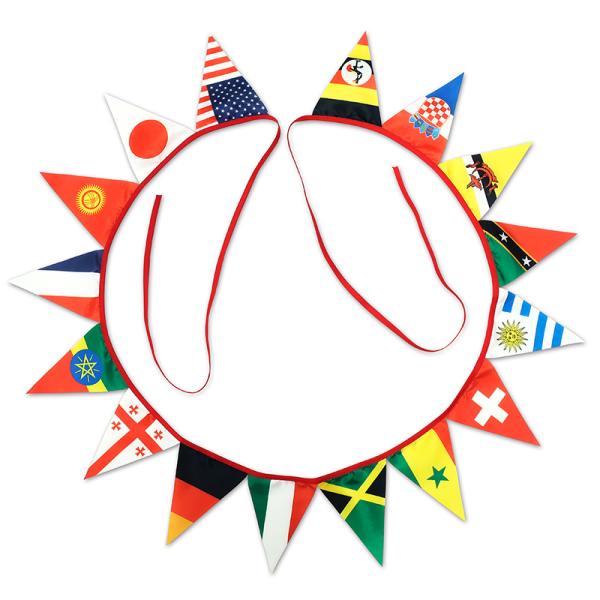 お部屋を可愛くデコレーション！フラッグガーランドミニ三角連続旗フラッグガーランドとは紐に連続する旗をあしらった装飾のことで、逆三角形の旗を連続したものが多いとされています。キャンプのテントの装飾や目印、誕生日・クリスマスなどパーティーの飾り...
