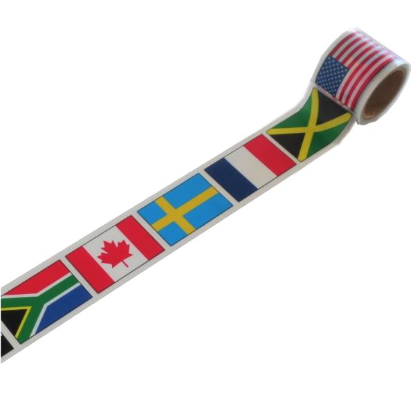 TOSPA 国旗柄 YOJOTAPE 　装飾用養生テープ２２か国の国旗がプリントされたデザインです！「水に強い・手でまっすぐ切れる・貼って剥がせる弱粘着」の特長を活かしたテープです基本仕様サイズ：3.5ｃｍ×3m材質：PEクロス　粘着剤：ア...