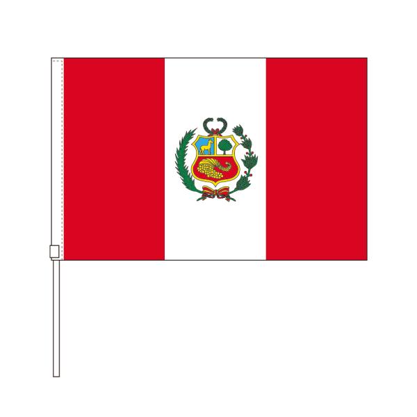 【特長】◆携帯サイズ国旗 20×30cm ポール付き手旗！◆スポーツ応援等の携帯用に最適サイズ！◆軽くて扱いやすいお手軽な手旗。◆揃えたくなるお手頃価格。主要各国取り揃えています。  【仕様】国旗サイズ：20×30cmポール：直径0.58c...