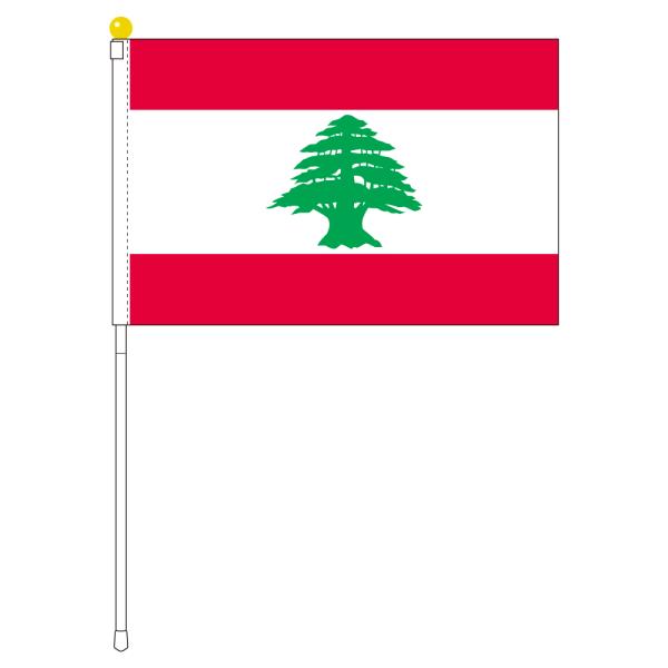 [基本仕様]      ●国旗サイズ：25×37.5cm      ●材質：テトロン（トロピカル）      ●付属品：金色玉・フラッグポール付き      ●ポール：約53cm×1cmプラスチック製2本ジョイント式<br>