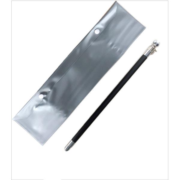 手旗用伸縮式ポール。伸縮式で持ち運びに便利です。［基本仕様］●材質：ステンレス●サイズ：最大150ｃｍ最小37ｃｍ●伸縮段数：5段