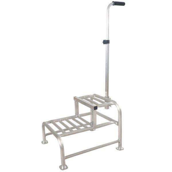 果樹園や農作業での高所作業に最適なアルミ製ステップ台ATF-2Dは、軽量ながらも高い耐荷重を誇ります。【商品説明】このステップ台は、全体サイズが幅450×奥行500×高さ720〜1080mmで、持ち手の高さは720〜1080mmに調整可能で...