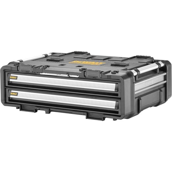 【商品説明】デウォルトのタフシステム 2.0 DXL 浅型2段チェストは、業界最長クラスの760mm幅設計で収納力に優れ、作業台や可搬キャビネットとしても活用可能です。浅型引き出しは細かい工具やパーツの整理に適し、工具が重ならず一目で確認で...