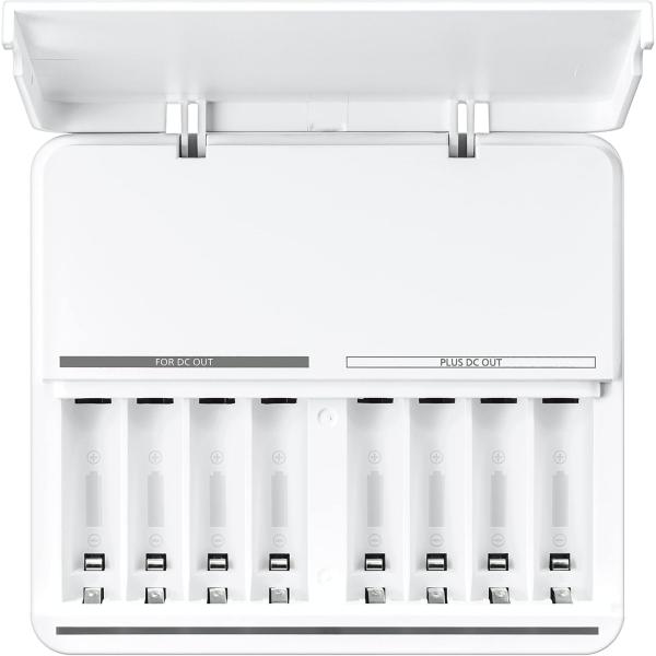 単3形・単4形をあわせて8本同時急速充電、モバイルバッテリー機能付き、多彩なセンシング機能搭載＊1 スタンダードモデル単3形1〜4本充電時（倍速モード充電）＊2 海外でご使用の場合は、国や地域に合わせて別途プラグアダプターをお買い求めくださ...