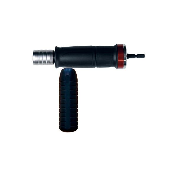 インパクトドライバー用振動・回転ドリルホルダー  インパクトドライバーが振動ドリルに刃早変わりします。スライド2段式(回転・振動）です。  六角軸：ベアリング鋼  本体：クロームバナジウム鋼  日本製  商品幅(mm):180  商品高さ(...