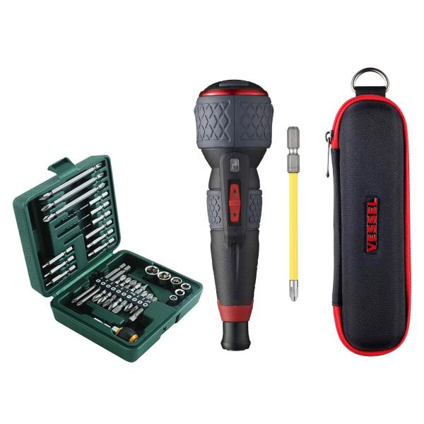 モード切替ボタン/充電ランプ本体上部にあるボタンをおすことで、3つあるモードを切替。シーンに応じて、最適な回転数・トルクを選択できます。また、バッテリー充電時は、充電中は赤に充電完了時には緑に点灯します。 モード3段階切替作業別パターン低速...