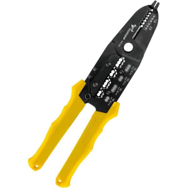 電気工事士技能試験推奨工具。素早く簡単。キレイに被覆剥き。芯線を傷付けにくいスピーディなストリップ。VVFケーブルの外装・芯線ストリップ、切断、のの字曲げに。ストリップ補助バネ付。握りを緩めるとバネの反発力で芯線を傷付けにくい適性位置まで刃...