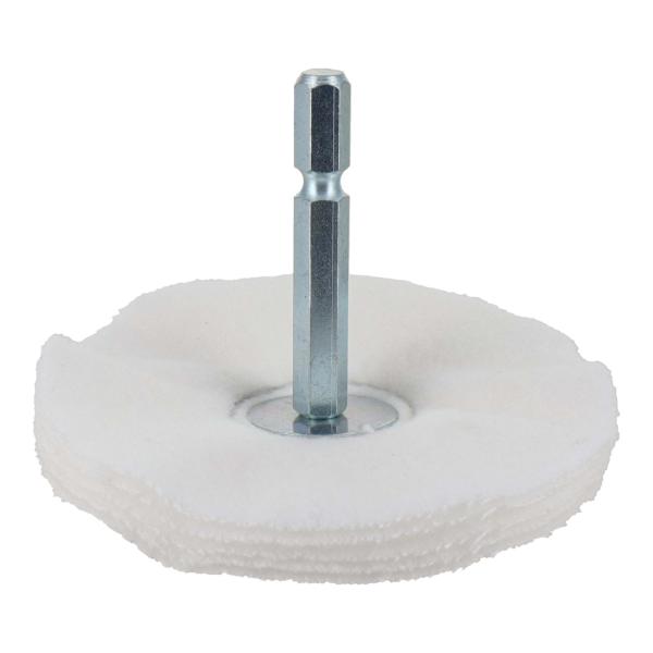 【用途】 ●アルミ・真鍮・銅の鏡面仕上げに 【使用する研磨剤】 ●白棒・半練コンパウンドシリーズをつけて使用 ●白棒・半練コンパウンドシリーズをつけて使用 【磨ける材質】 ●アルミニウム・真鍮・銅・亜鉛（軟らかい金属） 【仕様】 ●軸径:6...