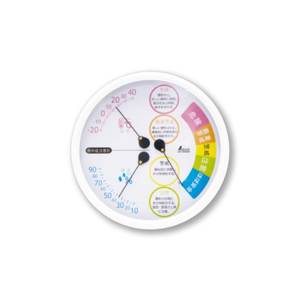 熱中症レベルを5段階で表示します。　裏面にフック穴が付いています。　　■目盛板カバー：ポリスチレン樹脂