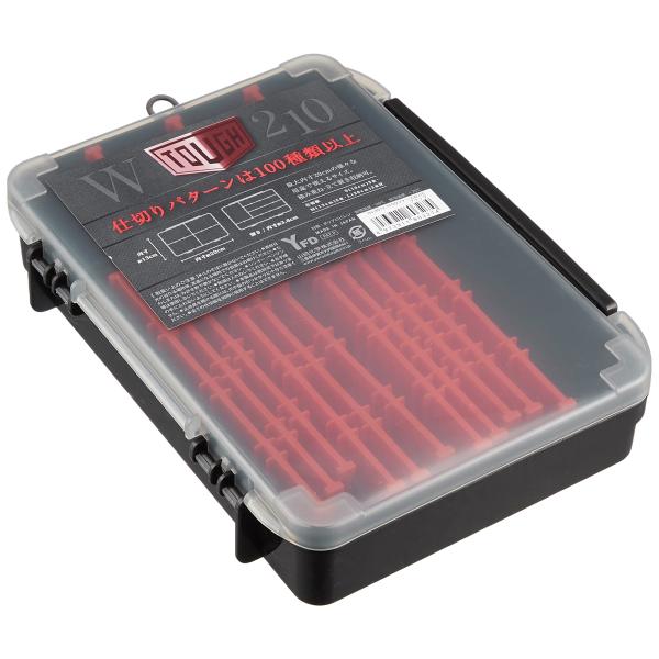 あらゆる小物の収納に最適な「タフケース W210 No.8032 ブラック」は、ポリプロピレン製で耐久性に優れています。自分のニーズに合わせて100種類以上の仕切パターンを実現でき、収納物に合わせた最適な整理が可能です。また、ケース自体を積...