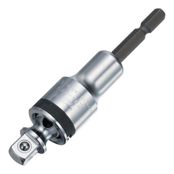 電動ドリルドライバーでのソケット使用を快適にする強軸ユニバーサルソケットアダプターです。対応する電圧は最大40Vで、7.2Vから18Vの電動ドリルドライバーやインパクトドライバーに装着でき、幅広く利用できます。【商品説明】このアダプターは、...