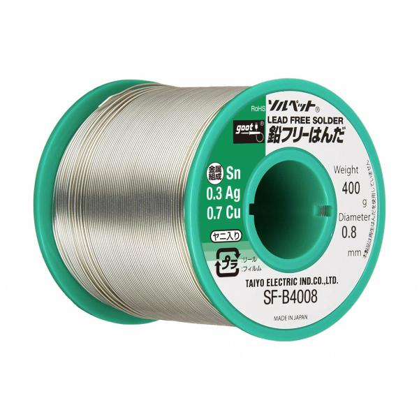 【商品説明】電子機器や基板のはんだ付けに適した鉛フリーはんだ。低銀仕様でコストと性能のバランスに優れ、一般的な電子工作や修理、基板実装など幅広い用途で扱いやすいΦ0.8mmのヤニ入りワイヤーです。【主な特徴】・鉛フリーはんだで環境配慮に対応...