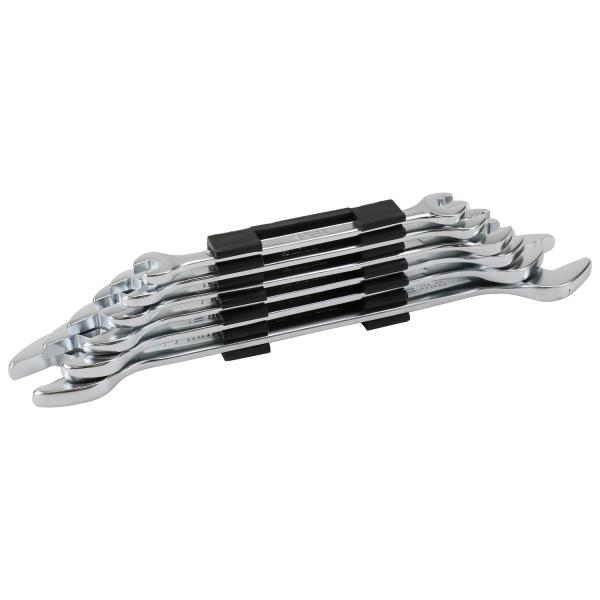 六角ボルト・ナットの締め付けや緩め作業に最適なSK11のパーフェクトフィット両口スパナセットは、通常のボルト・ナットはもちろん、角が破損して丸くなったボルト・ナットにも対応できるマルチユース工具です。このセットはDIYユーザーやプロの作業現...