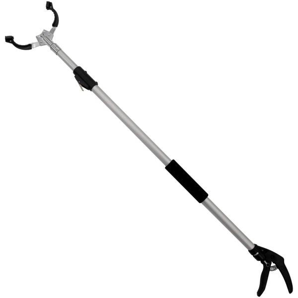 ゴミ拾いや清掃作業に最適な伸縮式強力ゴミ拾いです。安定感があり、重い物でもしっかり掴むことができるので、特に深い水路や池のフチ、手が届きにくい場所での使用に便利です。【商品説明】本製品は、全長121cmから最大171cmまで調整可能で、簡単...