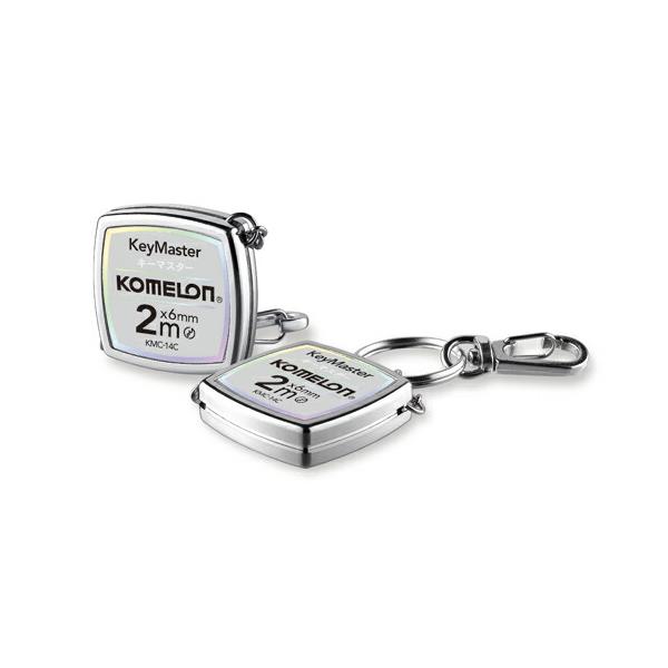 JANコード  8803005141813ブランド名  コメロン商品名  キーマスター６　２Ｍ規格  KMC-14C商品サイズ  幅 ×高さ ×奥行きmm重量ｇ用途  長さの測定。機能・特徴  高級感あるクロームケースです。巻いて目盛を読み...