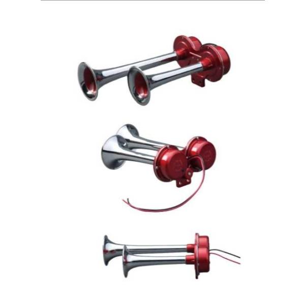 【発売日：2020年04月20日】定格：505861（12V車用）：5A音量（12V/24V共通）：107±4DB周波数（12V/24V共通）：560±20HZ;材質：本体：ダイキャスト、塗装ホーン：樹脂/クロームメッキ全長：280ｍｍ付属...