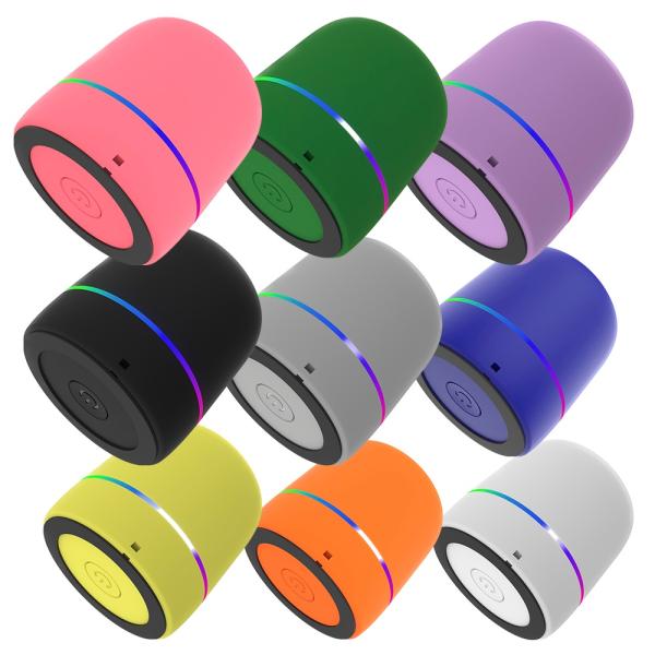 【付属品】USB充電コード・稼働時間最大5時間・範囲最大10mBluetooth対応のワイヤレススピーカー。持ち運びに適したミニサイズで、防水のため海・キャンプなどのレジャーやお出かけに最適です。