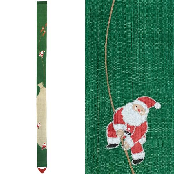 空間を華やかに彩り、和のモダンインテリアを演出する手染め麻細タペストリー。クリスマスのムードを華やかに盛り上げてくれる一枚です。柊木の葉の様な、深い常盤色が美しいクリスマスにおすすめの一枚です。クリスマスを和テイストで演出します。たくさんの...