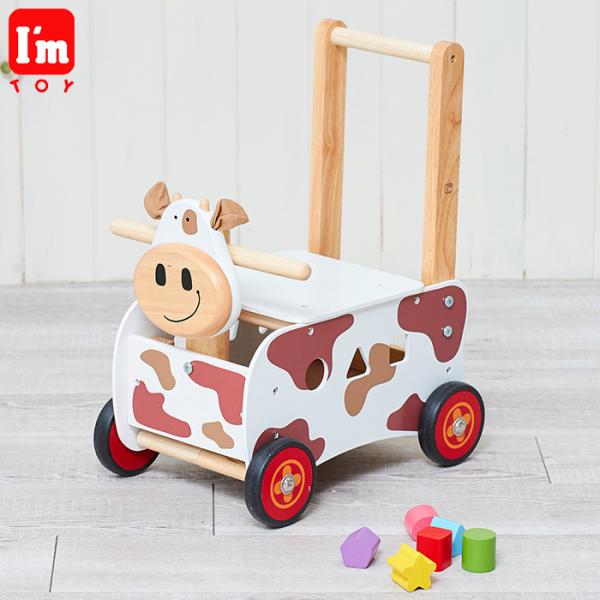 手押し車/ベビー/赤ちゃんおもちゃ[材質]:ゴムの木、タイヤ：天然ゴム[商品サイズ]:W24×H44×D35cm[パッケージサイズ]:W26×H39×D24.5cm、4.5kg[生産国]:タイ[特徴]:ウォーカー（手押し車）、ライド（乗用）...