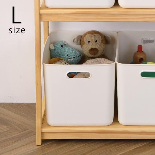 [材質]:本体：ポリプロピレン[カラー]:ホワイト[商品サイズ]:幅36.5×奥行き26.5×高さ24.5cm[生産国]:中国[特徴]:・マットでさらりとした手触りが心地よいポリプロピレン収納ボックスシリーズ。Lサイズは、ぬいぐるみや大きな...