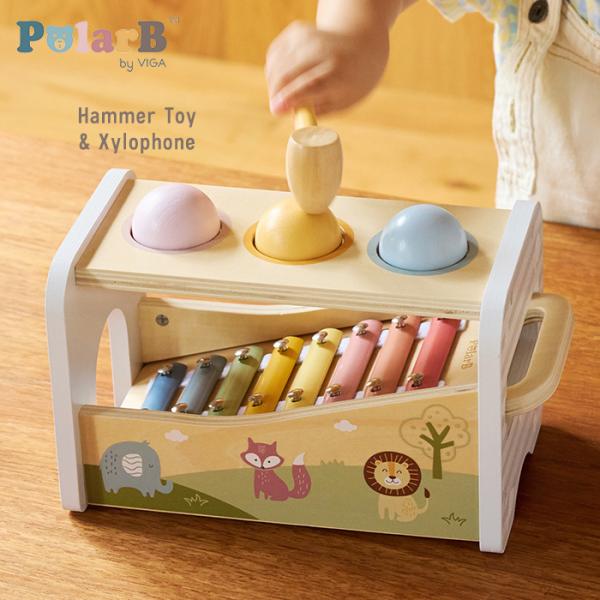 企画:・生産：中国対象年齢:18ヵ月〜サイズ:W26cm×D14cm×H17cm材質:木、合板、鉄、塩化ビニル樹脂、ポリエチレン備考:★北欧デザインをベースにしたブランド、Polar B(ポーラービー)。 やさしいパステルカラーの木製トイは...