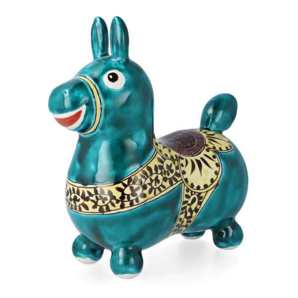 商品名：【九谷焼ロディ】 瑞典風花（緑）/ 道場八重 ユニークで愛らしい 九谷焼ロディ昔から馬の置物は「飛翔」「跳ね上がる」「幸運が駆け込む」など様々な縁起の象徴とされてきました。九谷焼ロディはイタリア発の人気のおもちゃ「Rody」と約36...