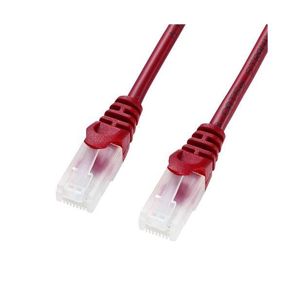 【商品名】 （まとめ）サンワサプライ ツメ折れ防止CAT5eLANケーブル レッド 0.5m LA-Y5TS-005R 1本【×10セット】 【ジャンル・特徴】 柔らか素材でツメが折れにくい。ツメ折れ防止カバー付きCAT5eギガビット対応L...