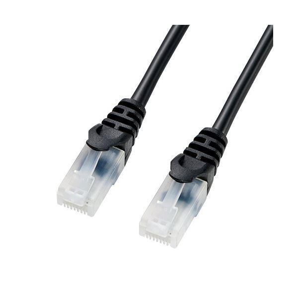 【商品名】 （まとめ）サンワサプライ ツメ折れ防止CAT5eLANケーブル ブラック 0.5m LA-Y5TS-005BK 1本【×10セット】 【ジャンル・特徴】 柔らか素材でツメが折れにくい。ツメ折れ防止カバー付きCAT5eギガビット対...