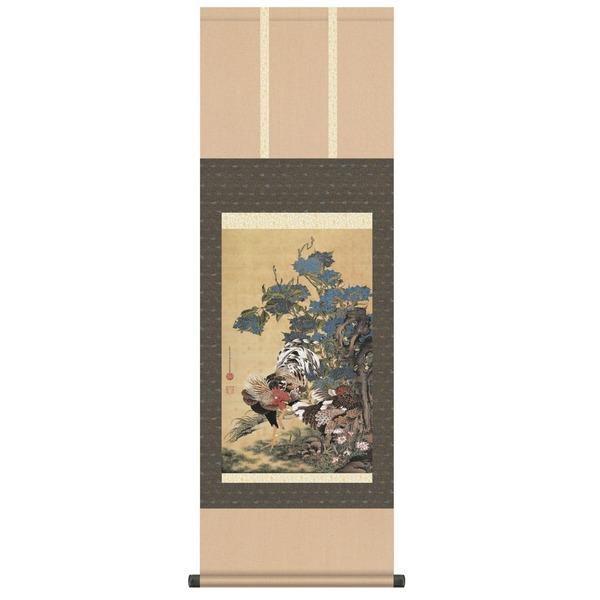 【商品名】 〔 干支 掛軸 動植綵絵掛軸 〕 伊藤若冲 尺三掛軸 紫陽花双鶏図 干支の掛軸 鳳凰 鶴 鶏 【ジャンル・特徴】 掛軸 掛け軸 ディスプレイ 展示 インテリア 日用雑貨 生活雑貨 敬老の日 父の日 母の日 プレゼント 贈り物 新...
