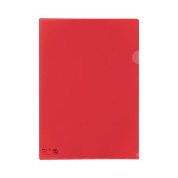 【商品名】 (まとめ）LIHITLAB クリヤーホルダー F-78EC-3 A4 赤 5枚【×10セット】
