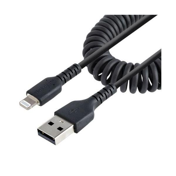 【商品名】 StarTech.com 高耐久Lightning-USB Aケーブル 50cm コイル（伸縮）型／アラミド繊維補強RUSB2ALT50CMBC 1本