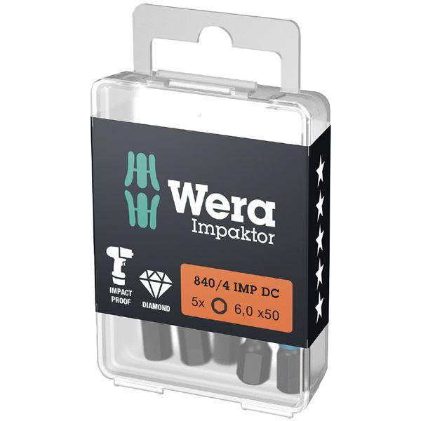【商品名】 WERA ヴェラ 10本入 差込6.35mm ダイヤモンドコーティング インパクトドライバー用 六角ドライバービット 刃先サイズHEX6 全長50mm 057646 【ジャンル・特徴】 wera ドライバー ビット 先端工具 ド...