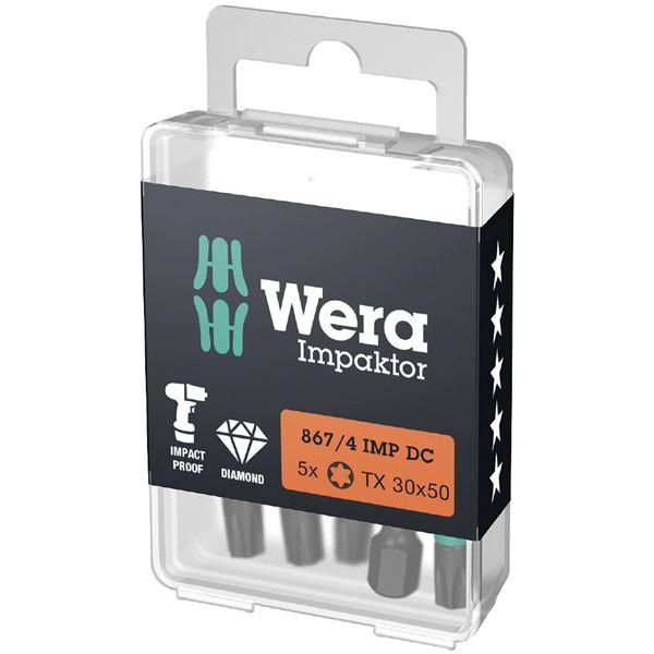 【商品名】 WERA ヴェラ 5本入 インパクトドライバー用 トルクスドライバービット 刃先サイズT30 シャンク径6.35mm 全長50mm 057666 工具 【ジャンル・特徴】 wera ドライバー ビット 先端工具 ドリル部品 電動...