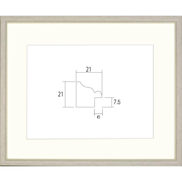 サイズ・絵寸約333X242mmの水彩画を入れる額縁です。材質・樹脂製仕様・本体・UVカットアクリル・紙マット・吊金具・ケース付商品説明・軽量タイプながらそれを感じさせず、格調の高さも思わせるデッサン額。落ち着きのあるカラーと華やかな装飾で...