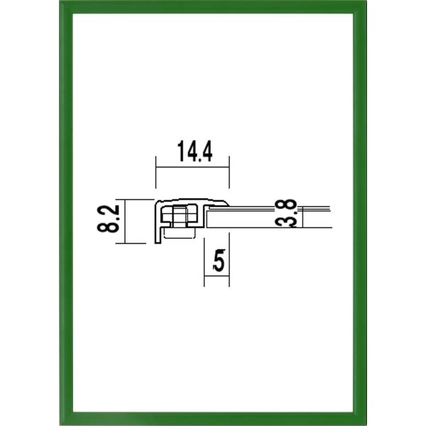 サイズ B1 約1030X718mmのシート用仕様 本体・PET樹脂(UVカット)・吊金具・開き止め金具・ビニール袋入色 グリーン別注可