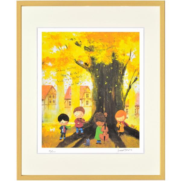 商品名 ジークレー版画 額付き絵画 はりたつお作 「メモリー2」シートサイズ:四ッ切:約424X348mmマットの窓枠寸法:約310X263mm額縁外寸:約440X365X25mm仕様 ジークレー版画、木製額縁、2mm厚マット、ガラス、吊り...