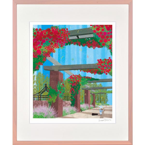 商品名 ジークレー版画 額付き絵画 はりたつお作 「新潟県みつけ」シートサイズ:四ッ切:約424X348mmマットの窓枠寸法:約310X263mm額縁外寸:約440X365X25mm仕様 ジークレー版画、木製額縁、2mm厚マット、ガラス、吊...