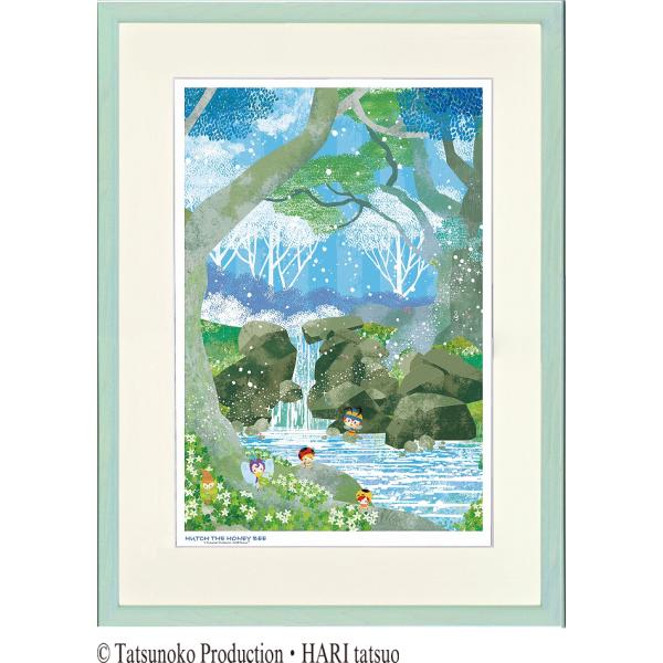 商品名 ジークレー版画 額付き絵画 タツノコプロ はりたつお 昆虫物語 みなしごハッチ 「季節をつなぐ大五加葉黄蓮」シートサイズ:大全紙:約727X545mmマットの窓枠寸法:約575X385mm額縁外寸:約765X583X25mm仕様 ジ...