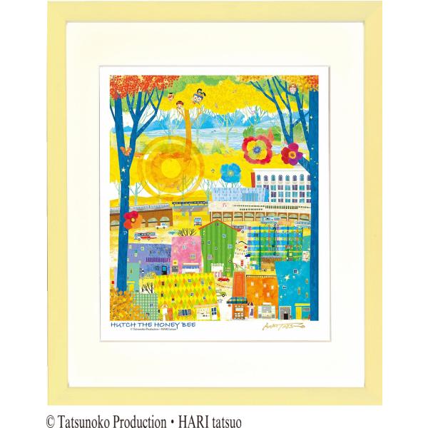 商品名 ジークレー版画 額装絵画 タツノコプロ はりたつお 昆虫物語 みなしごハッチ 「秋の吉祥寺井の頭公園」シートサイズ:四ッ切:約424X348mmマットの窓枠寸法:約310X263mm額縁外寸:約440X365X25mm仕様 ジークレ...