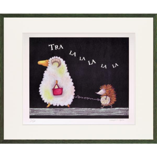 商品名 ジークレー版画 額付き絵画 藪上 陽子 「羊とハリネズミ」シートサイズ:四ッ切:約424X348mm仕様 ジークレー版画、樹脂製額縁、2mm厚マット、ガラス、吊り金具、ケース・額装品は生産の関係上、予告なく仕様が変更になる場合があり...