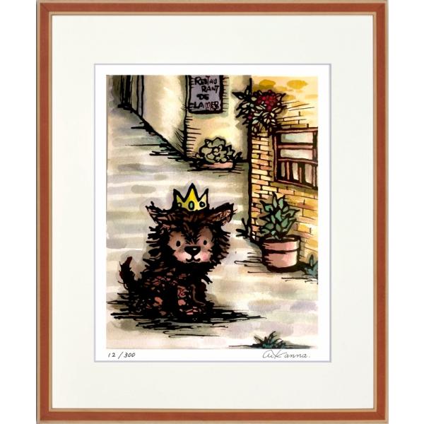 商品名 ジークレー版画 額付き絵画 KANNA 「ぼくが案内します」シートサイズ:四ッ切:約424X348mm仕様 ジークレー版画、木製額縁、2mm厚マット、ガラス、吊り金具、ケース・額装品は生産の関係上、予告なく仕様が変更になる場合があり...