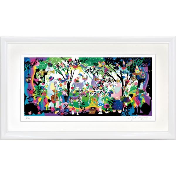 商品名 ジークレー版画 額付き絵画 ホラグチカヨ 「恋は夜からやってくる」シートサイズ:630X355mm仕様 ジークレー版画、樹脂製額縁、2mm厚マット、UVカットアクリル、吊り金具、ケース・額装品は生産の関係上、予告なく仕様が変更になる...