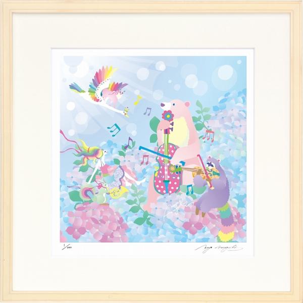 商品名 ジークレー版画 額付き絵画 ホラグチカヨ 「さあ！ハロウィンパーティの始まりだ！」シートサイズ:半切:約545X424mm仕様 ジークレー版画、樹脂製額縁、2mm厚マット、UVカットアクリル、吊り金具、ケース・額装品は生産の関係上、...