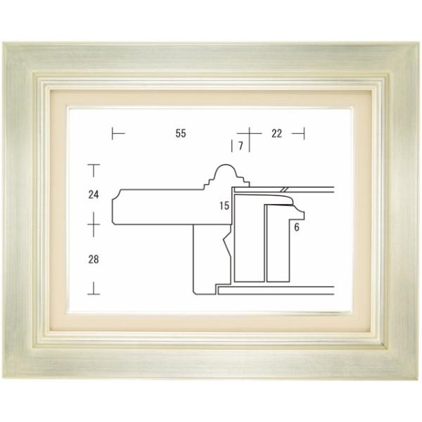 サイズ・絵寸 約180X140mm用 ・有効厚み寸 約25mm仕様・本体 アクリル 吊金具 紐 ケース色・銀 シルバー備考・別注可材質・主要木材：南洋材、入子：銀、マット色・ベージュ（レーコット）  商品説明・絵がより一層引き立つ「絵画の玄...