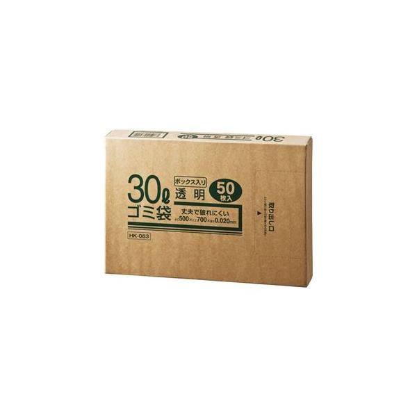 【商品名】 (まとめ) クラフトマン 業務用透明 メタロセン配合厚手ゴミ袋 30L BOXタイプ HK-83 1箱(50枚) 【×20セット】 【ジャンル・特徴】 掃除用品 ゴミ袋 透明 [ HK-83 ]