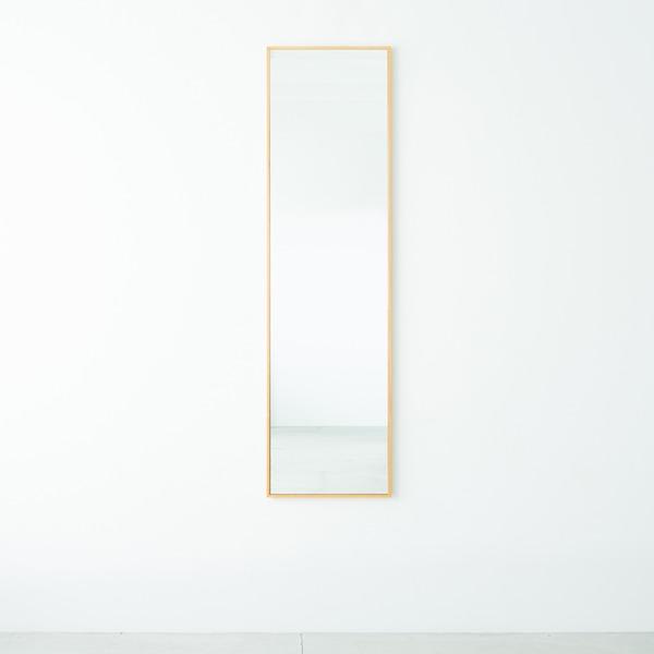 【商品名】 細枠ウォールミラー 幅42cm(ナチュラル) 天然木 姿見鏡 ワイド 高級感 木製 飛散防止加工 壁掛け 北欧風 玄関 トイレ 洗面 日本製 完成品 NK-7 【ジャンル・特徴】 ウォールミラー ウォール ミラー 鏡 姿見鏡 壁...